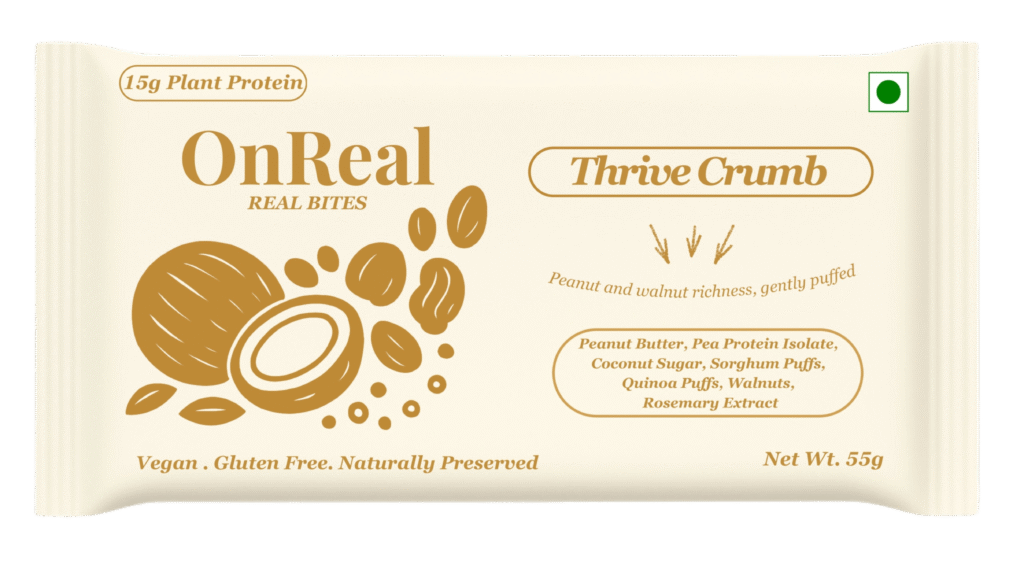 Thrive Crumb Peanut Butter Protein Bar | Walnut & Millet Vegan Bar